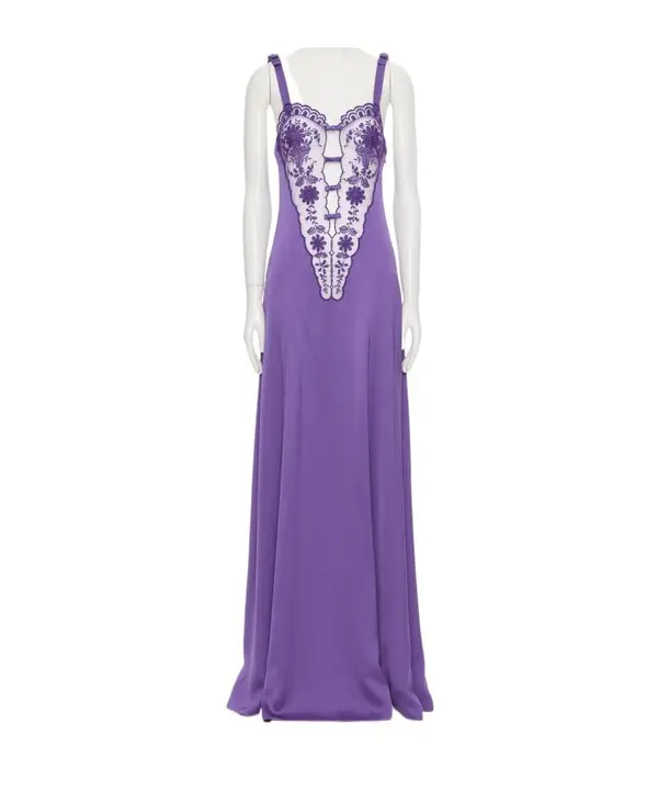 Valentino Garavani Spaghetti Strap Lace Detail Dress
