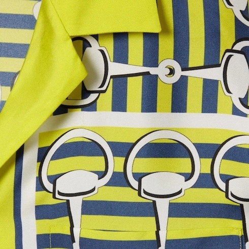 Gucci Printed Silk Twill Bowling Shirt