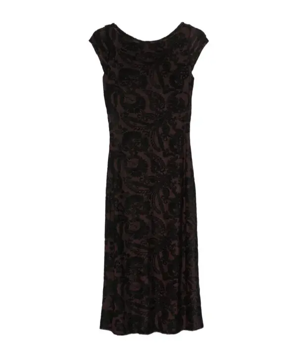 Etro Paisley-patterned Devoré Midi Dress - Black