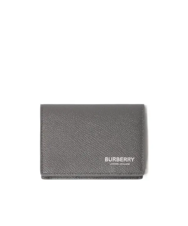 Burberry Logo Printed Bi-fold Wallet - Anthracite Grey