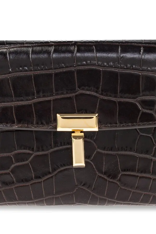 TOTEME T-lock Embossed Wallet - Black