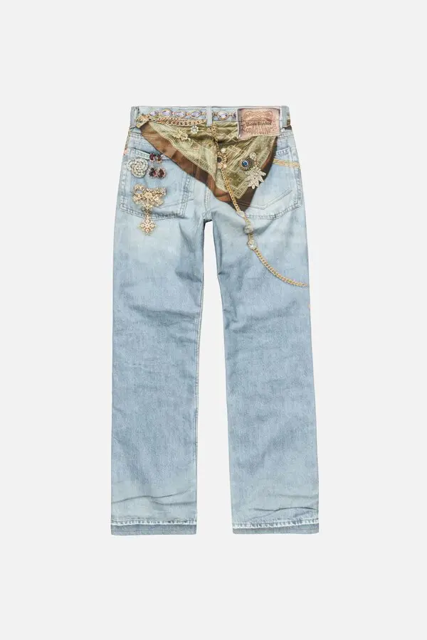 Acne Studios Printed Cotton Canvas Jeans