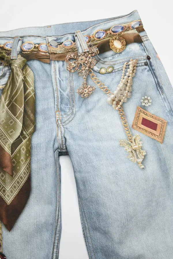 Acne Studios Printed Cotton Canvas Jeans