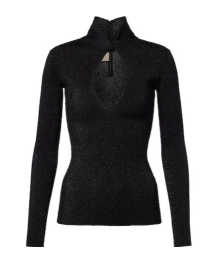 Valentino Garavani Cut-out Lamé Sweater - Black
