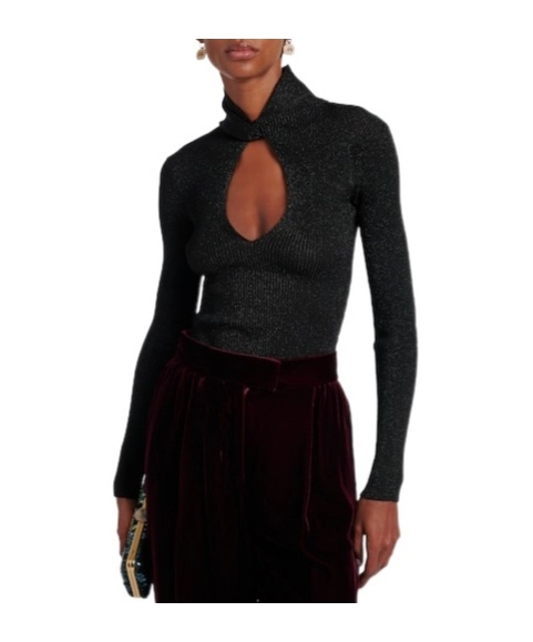 Valentino Garavani Cut-out Lamé Sweater