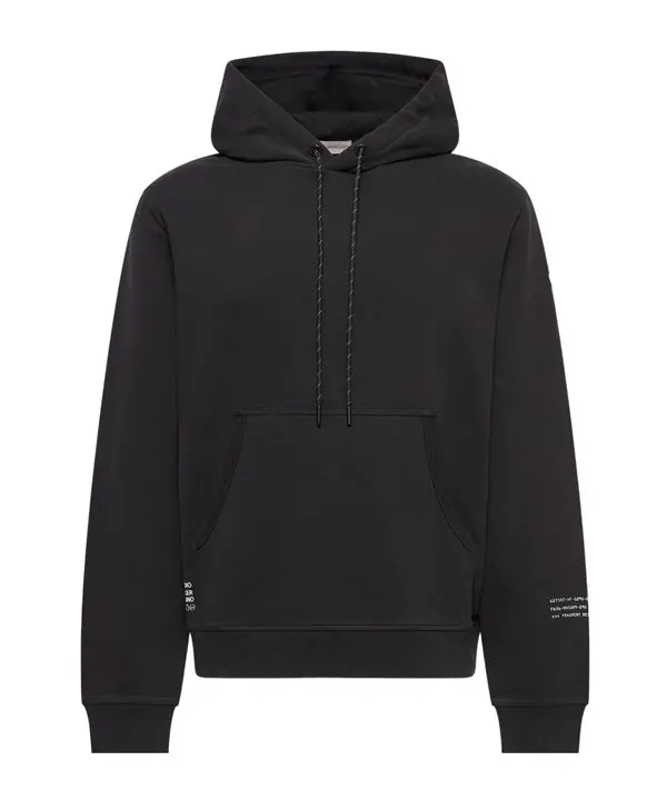 Moncler X Fragment Logo Cotton Hoodie - Black