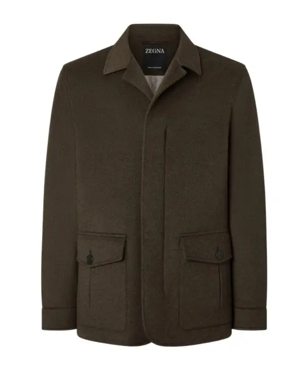 Zegna Long-sleeve Jacket With Leather Detailing