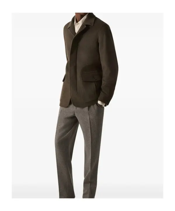 Zegna Long-sleeve Jacket With Leather Detailing
