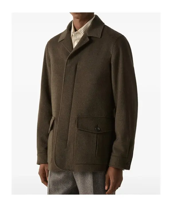 Zegna Long-sleeve Jacket With Leather Detailing