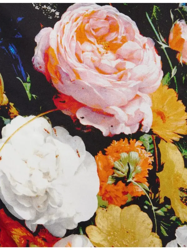 Dries Van Noten Floral Print Satin Midi Skirt