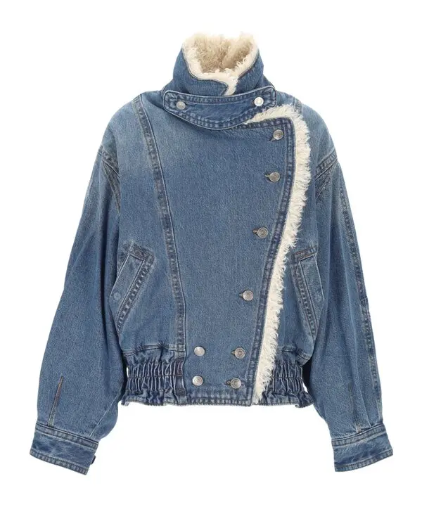Isabel Marant Étoile Valineo Shearling Denim Jacket - Blue