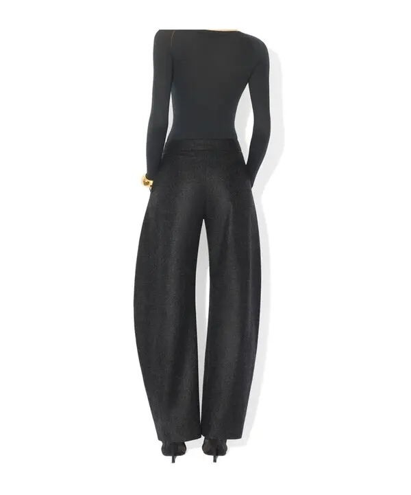 Alaïa Round Light Wool Pants - Anthracite