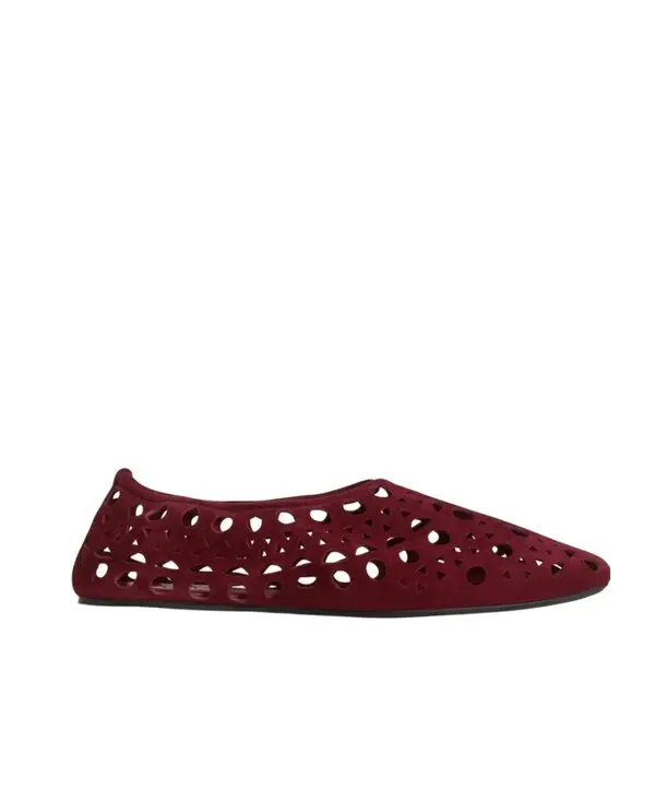 Alaïa Vienne Suede Calfskin Slippers - Cherry