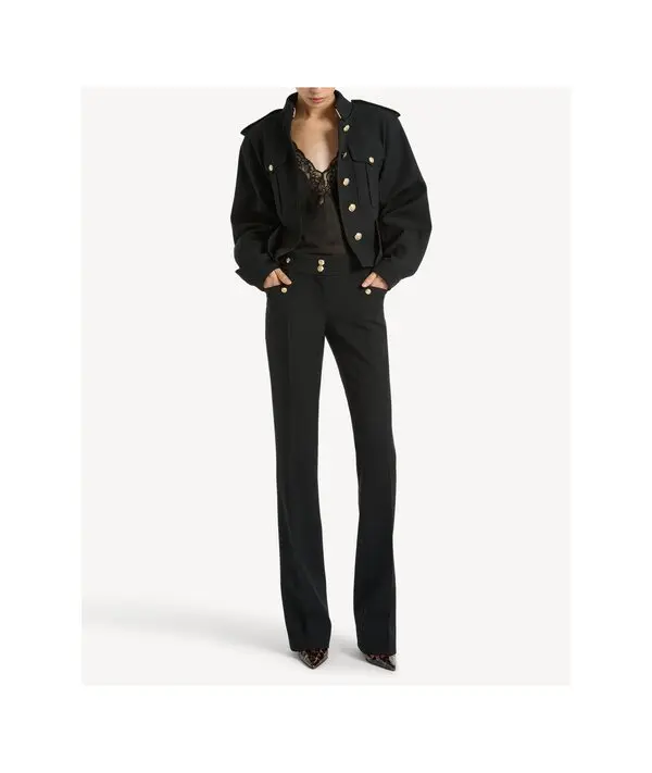 Balmain Pleated Wool Gabardine Trousers