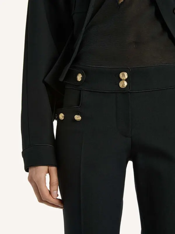 Balmain Pleated Wool Gabardine Trousers