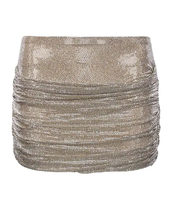 Giuseppe Di Morabito Embellished Ruched Mini Skirt - Silver