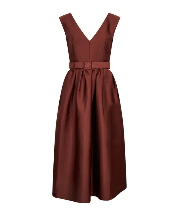Roland Mouret Tie-front V-neck Midi Dress