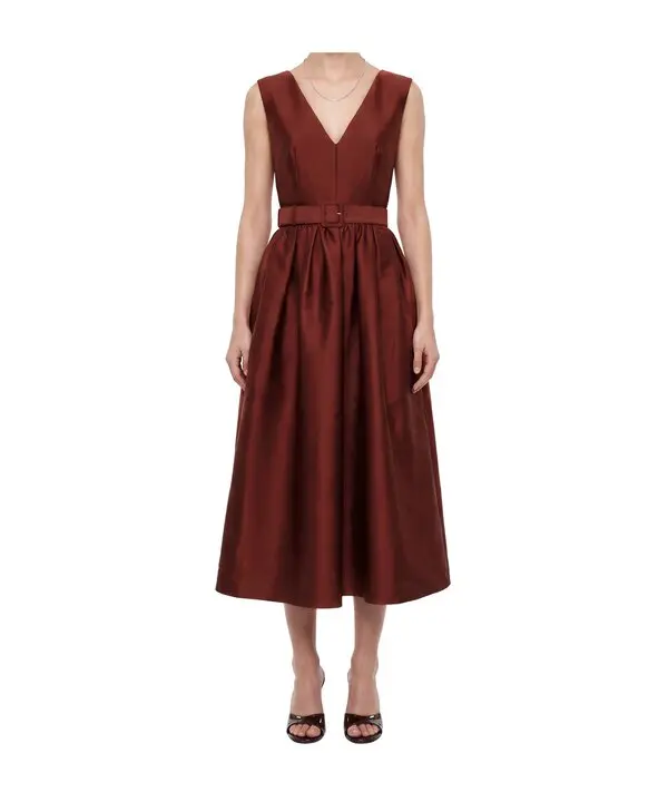Roland Mouret Tie-front V-neck Midi Dress