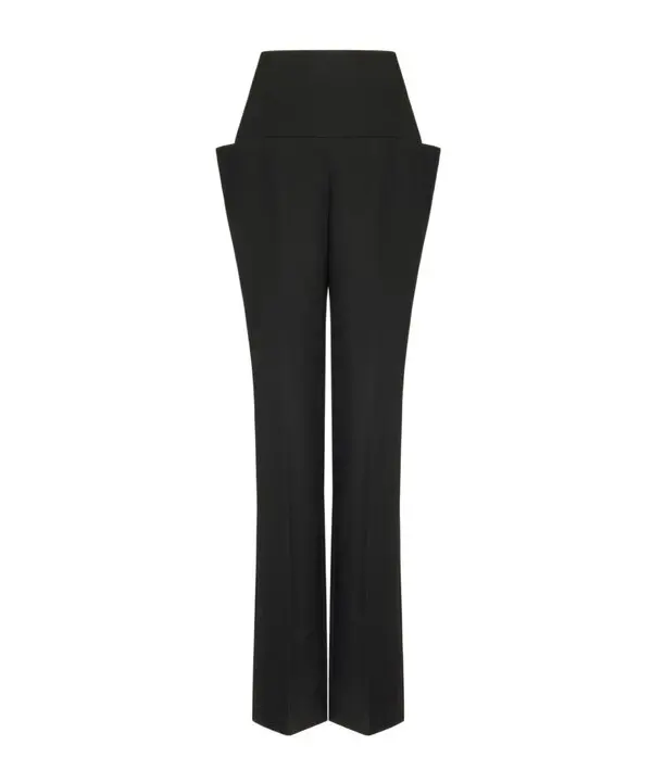 Alaïa Straight-leg Pants With Sculptural Pockets