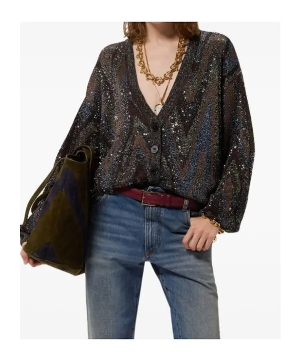 Missoni Sequin-embellished Zigzag-knit Cardigan