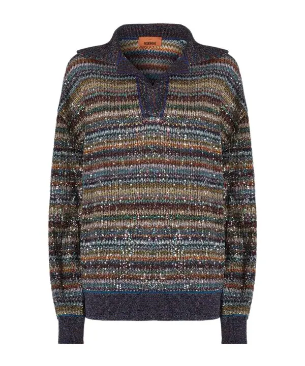 Missoni Sequin-embellished Striped Sweater - Black