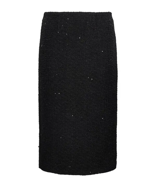 Roland Mouret Sequin Boucle Midi Skirt - Black