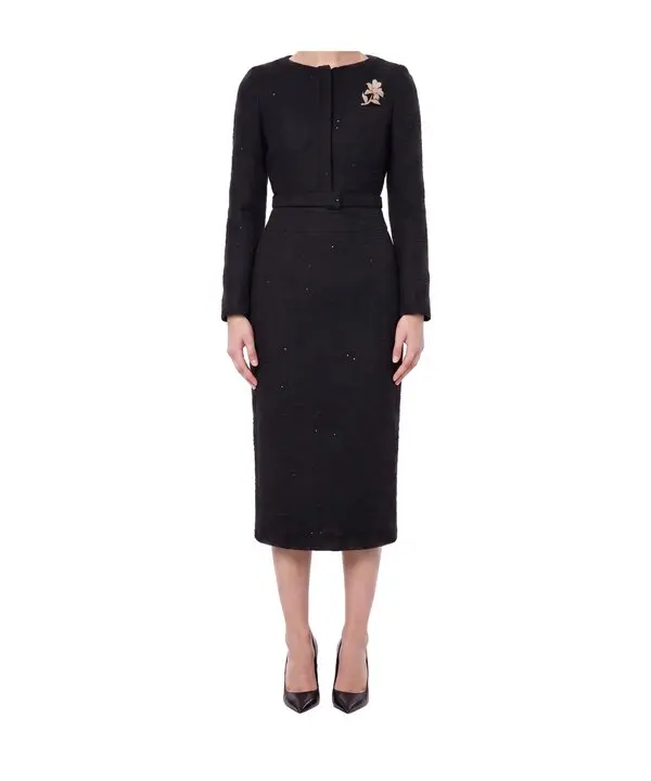 Roland Mouret Sequin Boucle Midi Skirt