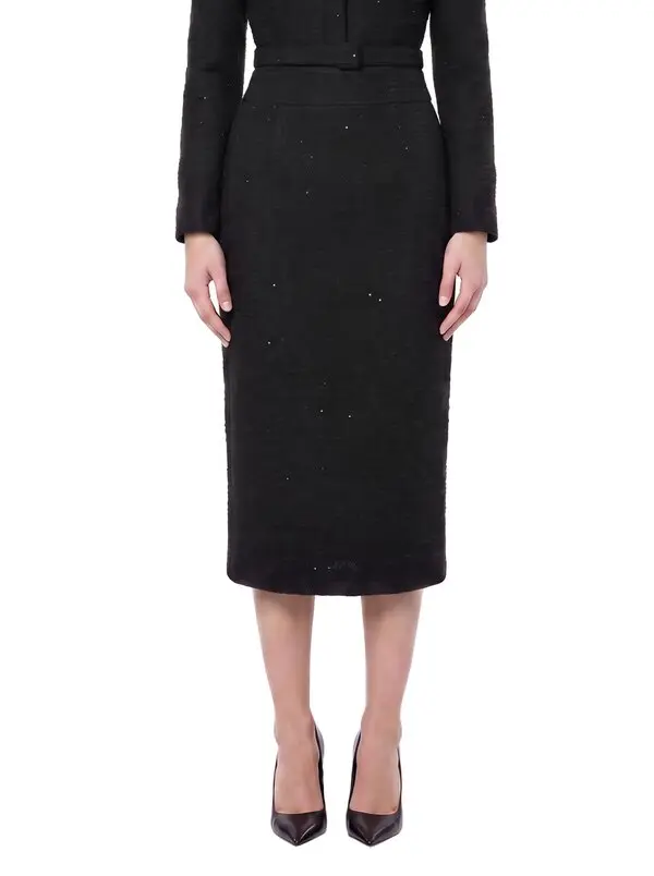 Roland Mouret Sequin Boucle Midi Skirt