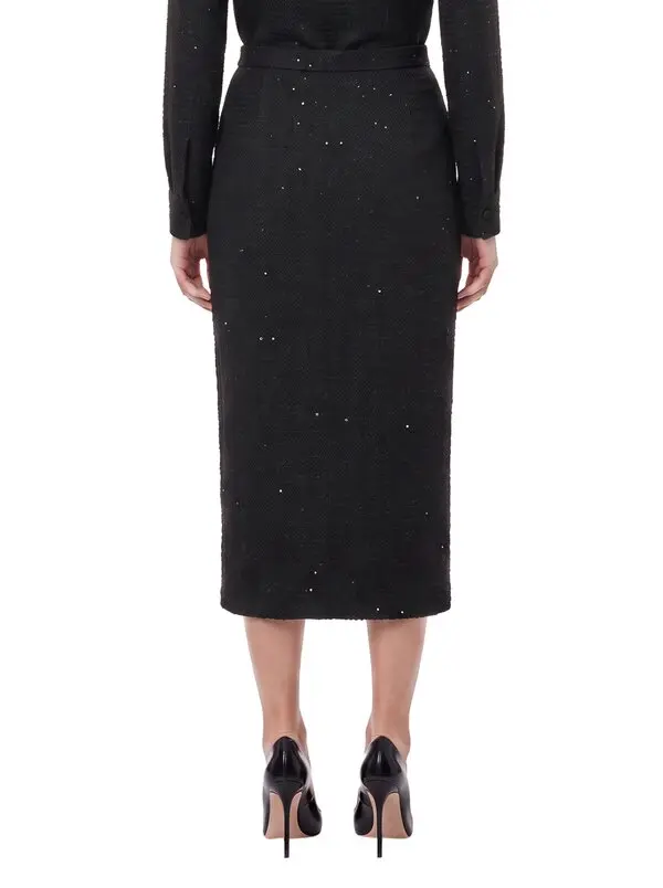 Roland Mouret Sequin Boucle Midi Skirt