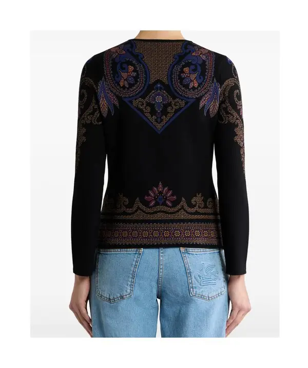 Etro Jacquard Cardigan With Foliage Motif
