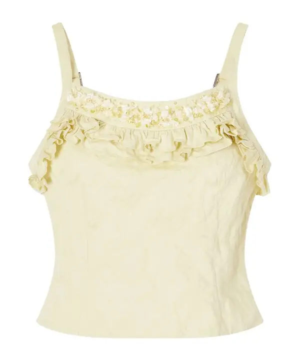 SHUSHU/TONG Ruffled Sleeveless Top - Yellow