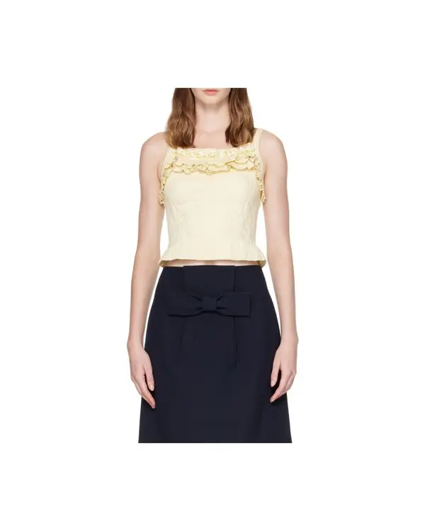 SHUSHU/TONG Ruffled Sleeveless Top - Yellow