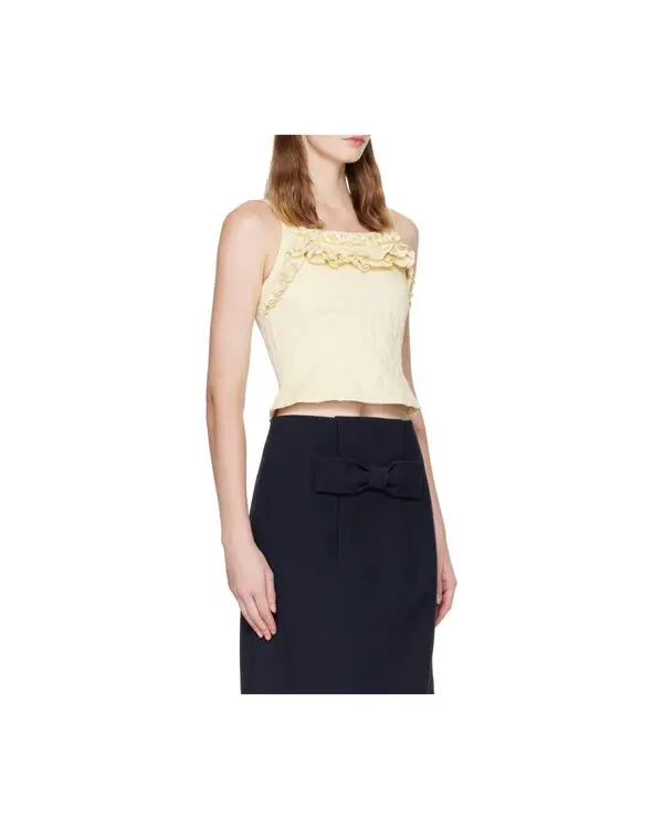 SHUSHU/TONG Ruffled Sleeveless Top - Yellow