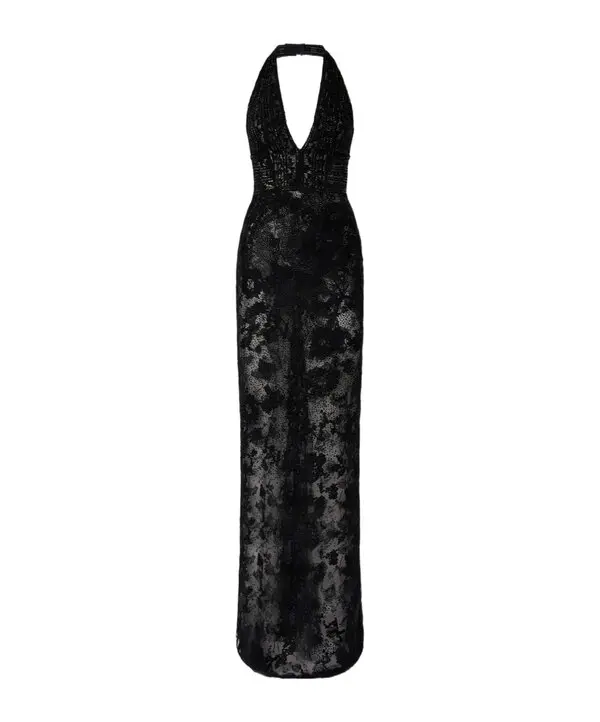 Ermanno Scervino Chantilly Lace Mermaid Gown With Tonal Crystals