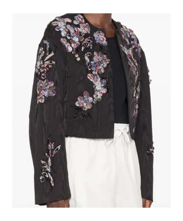 Dries Van Noten Embroidered Moiré Jacket