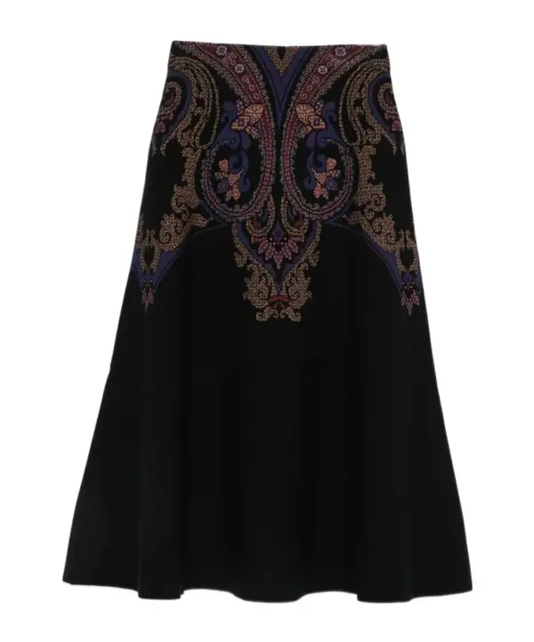 Etro Paisley-pattern A-line Midi Skirt - Black