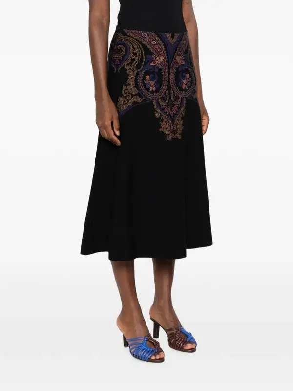 Etro Paisley-pattern A-line Midi Skirt