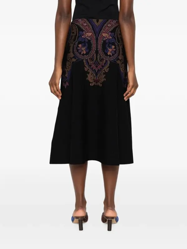 Etro Paisley-pattern A-line Midi Skirt