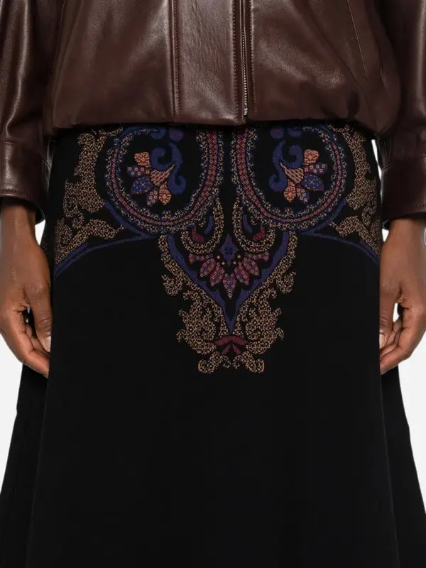Etro Paisley-pattern A-line Midi Skirt