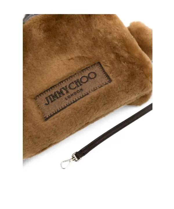 JIMMY CHOO Fur Top Handle Bag With Drawstring Closure