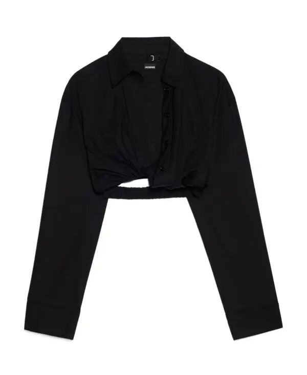 Jacquemus Bahia Cropped Shirt - Black