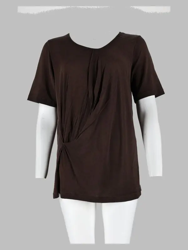 UMA WANG Modal-blend Stretch Top With Knot Detail - Brown