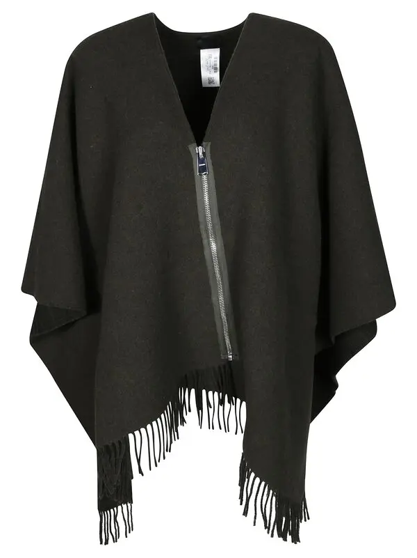 DONDUP Wool-blend Zip-up Cape - Verde