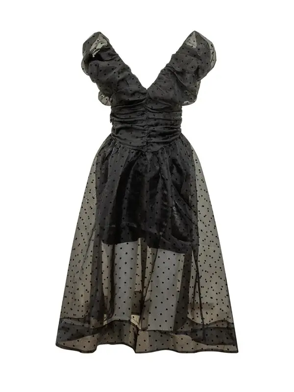 GANNI Polka Dot Sheer Maxi Dress
