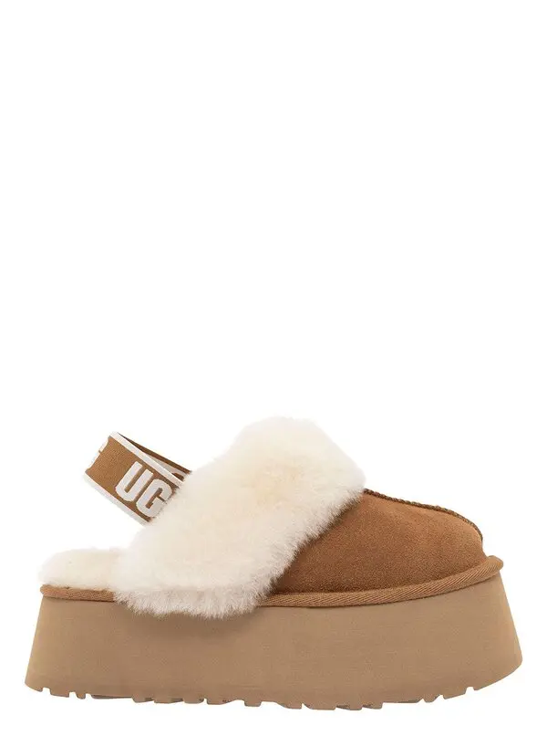 UGG Leather Platform Sandals With Eva Outsole - Brown