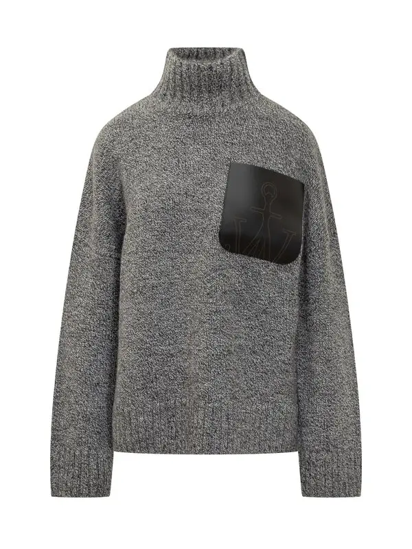 JW Anderson Knit Pullover With Pocket - Grey