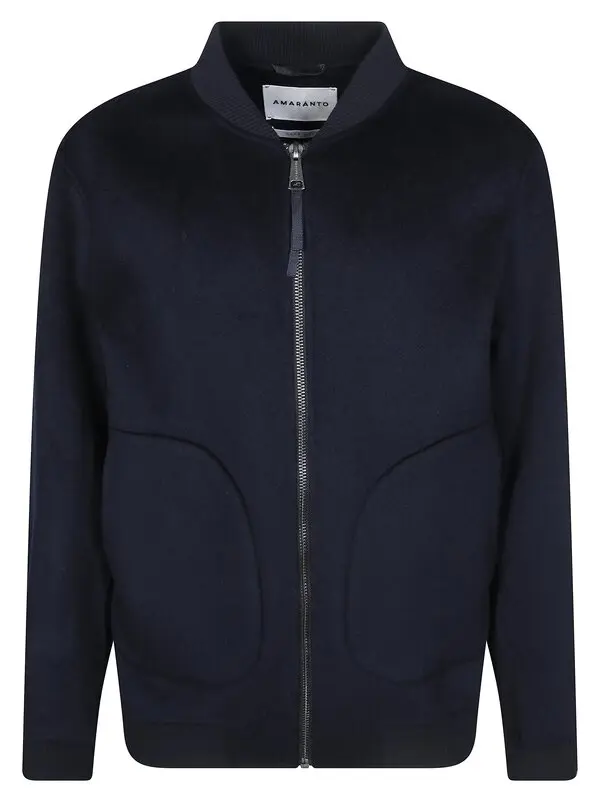 AMARANTO Zip-up Bomber Jacket - Blu