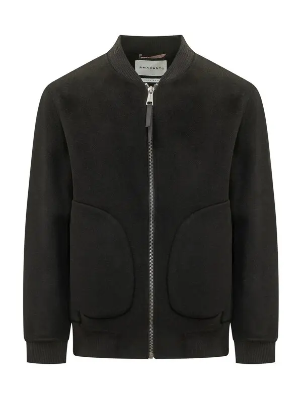 AMARANTO Zip-up Bomber Jacket - Nero