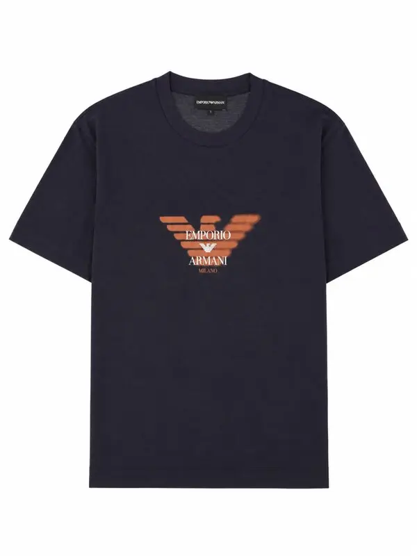 Emporio Armani S Lyocell-cotton T-shirt - Blue