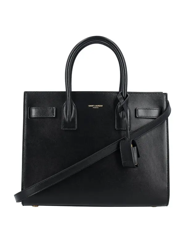 Saint Laurent Medium Leather Tote Bag - Nero